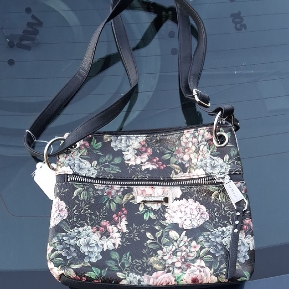 Rosetti | Bags | Rosetti Black Floral Crossbody Bag | Poshmark